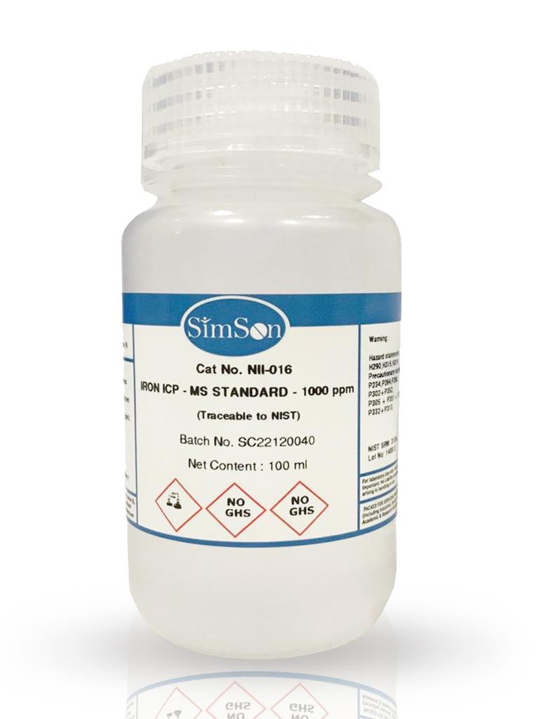 Buy Simson - Iron (Fe) ICP standard solution 1 gm/L in dilute HNO3 ... Buy Simson - Iron (Fe) ICP standard solution 1 gm/L in dilute HNO3 ...